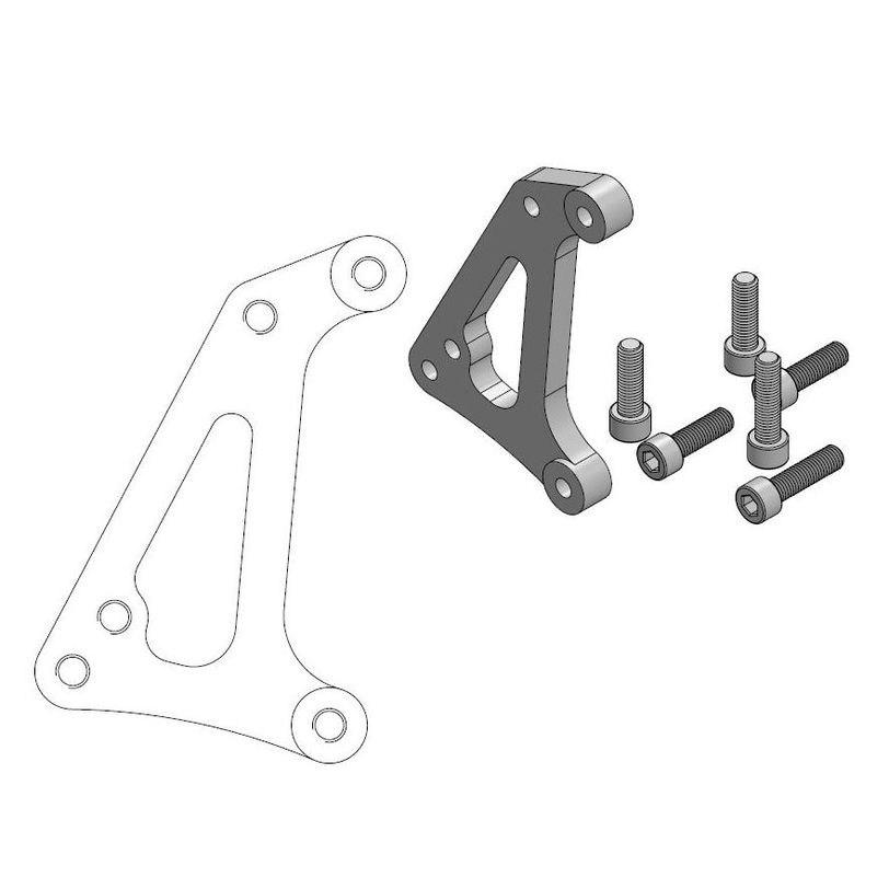 Caliper adapter bracket for Supermoto caliper for 320 mm front disc ...