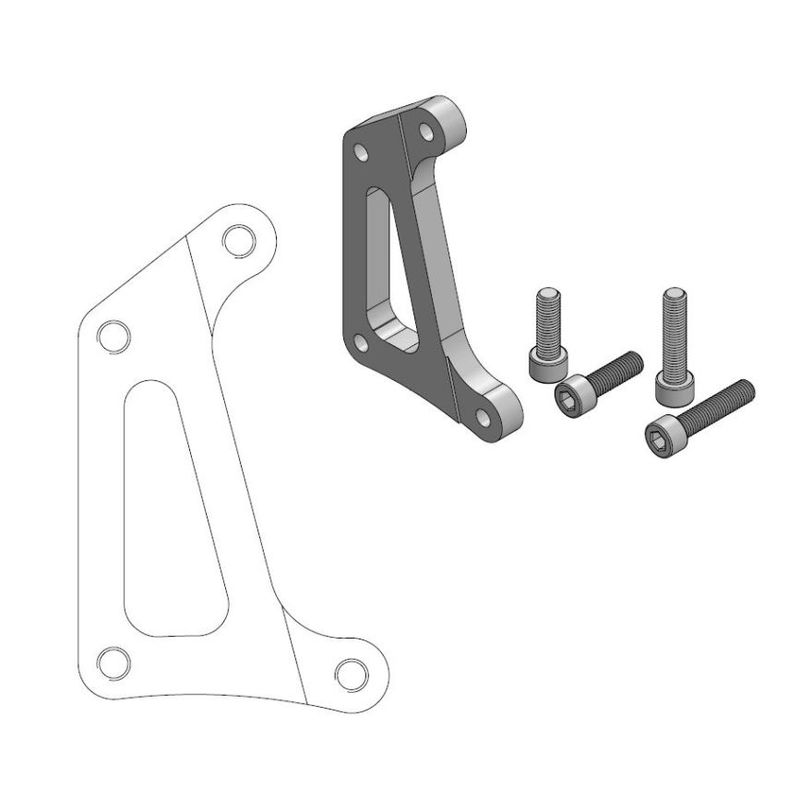 Caliper adapter bracket for Supermoto caliper for 320 mm front disc ...
