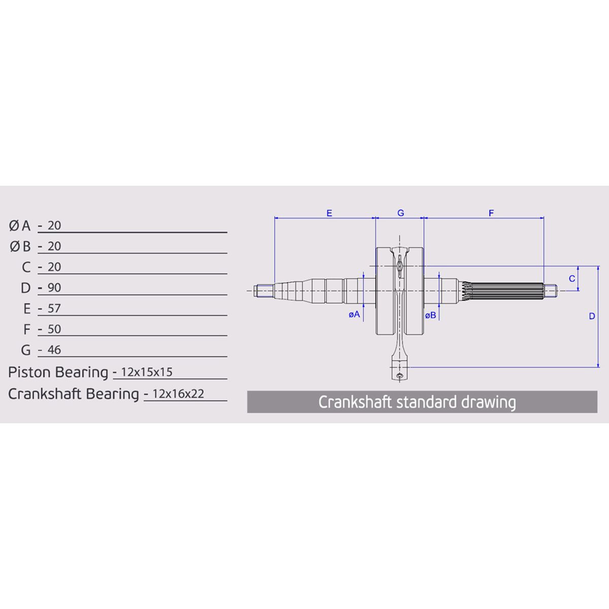 Crankshaft, Pin Ø 12 mm | Athena