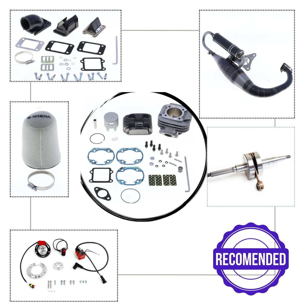 Extreme kit Big Bore Cylinder Kit ø12 for MBK Booster (Racing Exhaust ...