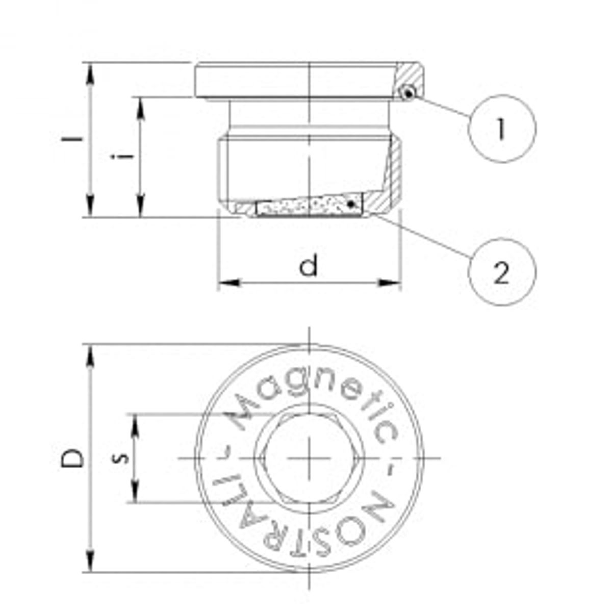 Magnetic drain plug with hexagon socket and O ring made of zinc plated ...