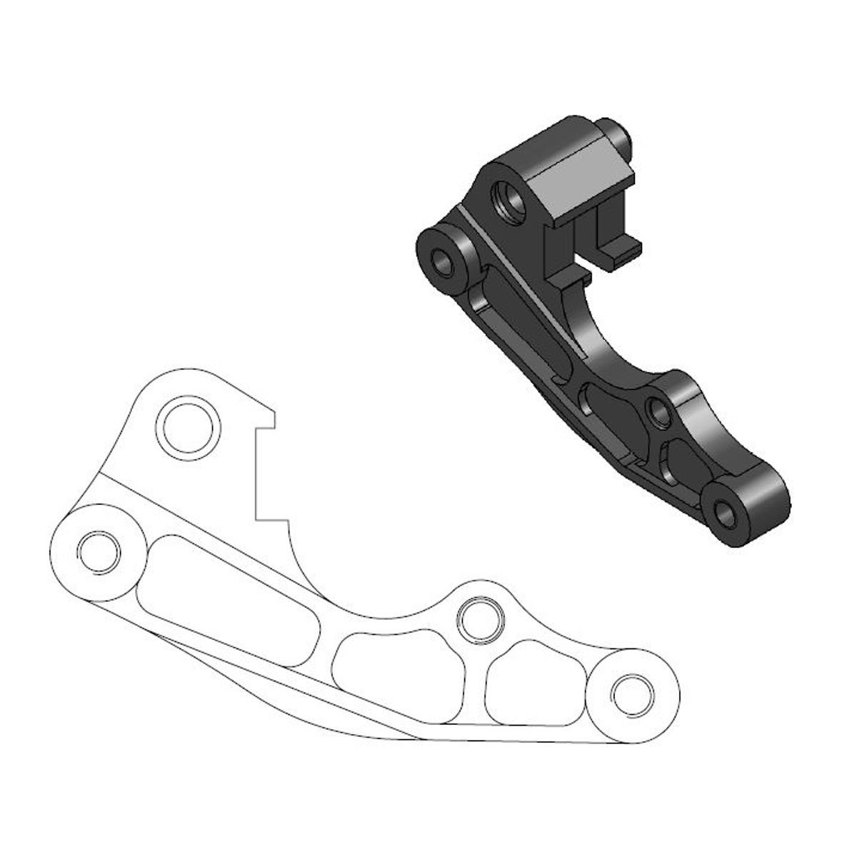 Oversize Brake caliper relocation adapter for 260mm front disc | Athena