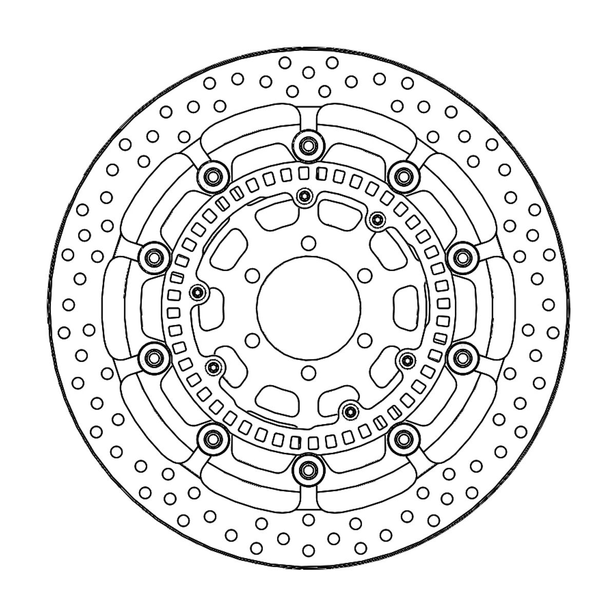 Street Front Halo T-Floater Racing Brake Disk with controlled full ...