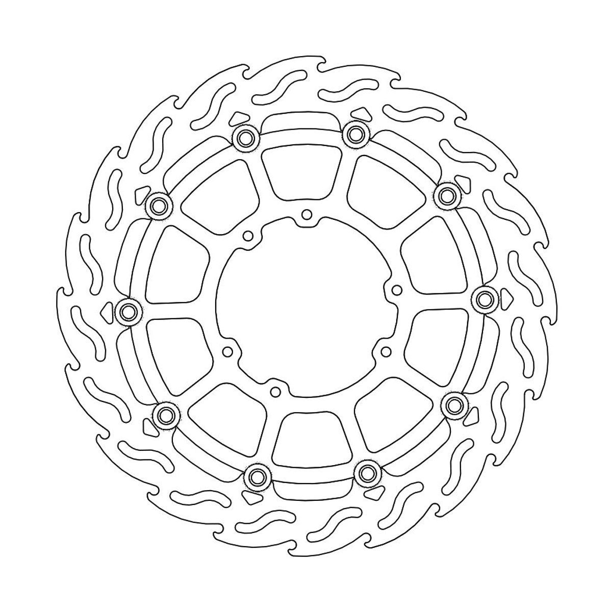 Supermoto Racing Front Brake Disc Flame for optimal cooling and ...